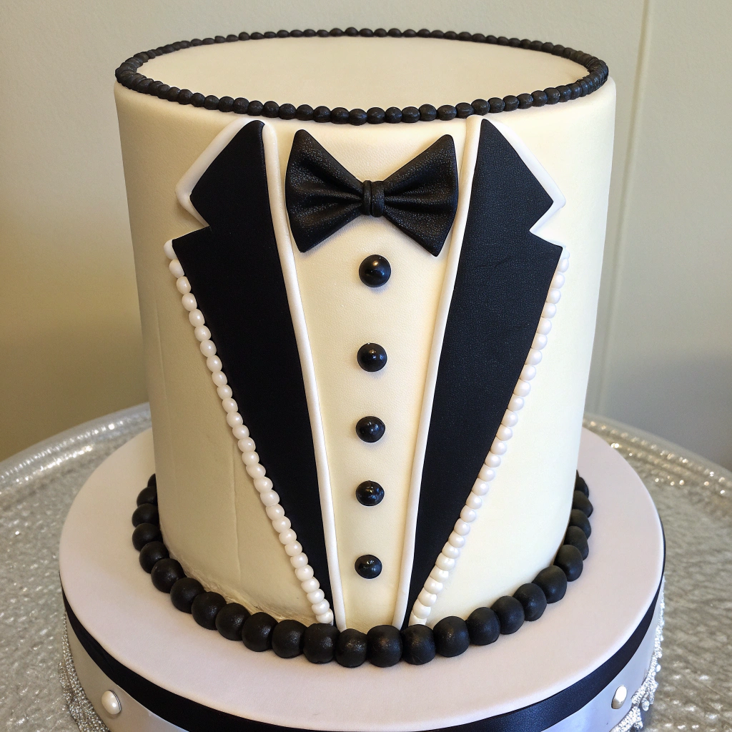 White Tuxedo Cake | Custom Cakes Bellville Cape Town